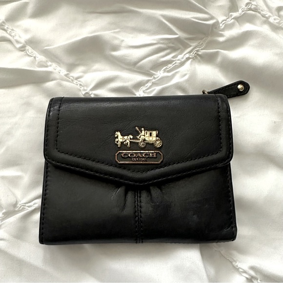 Coach | Bags | Coach Trifold Wallet With Stage Coach Plaque | Poshmark